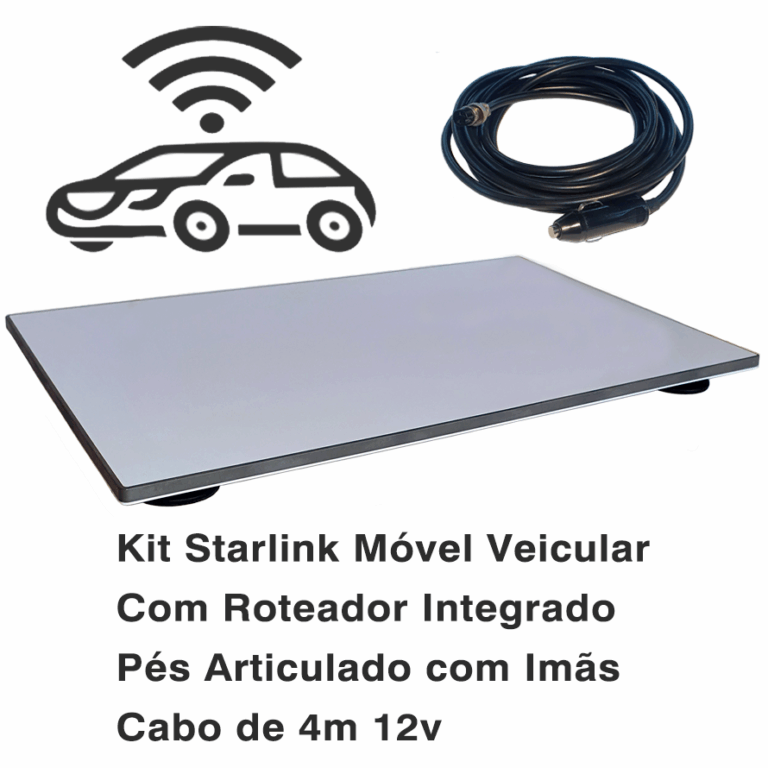 Starlink Móvel 12v e Roteador Integrado na Antena com Pés de Imãs ...